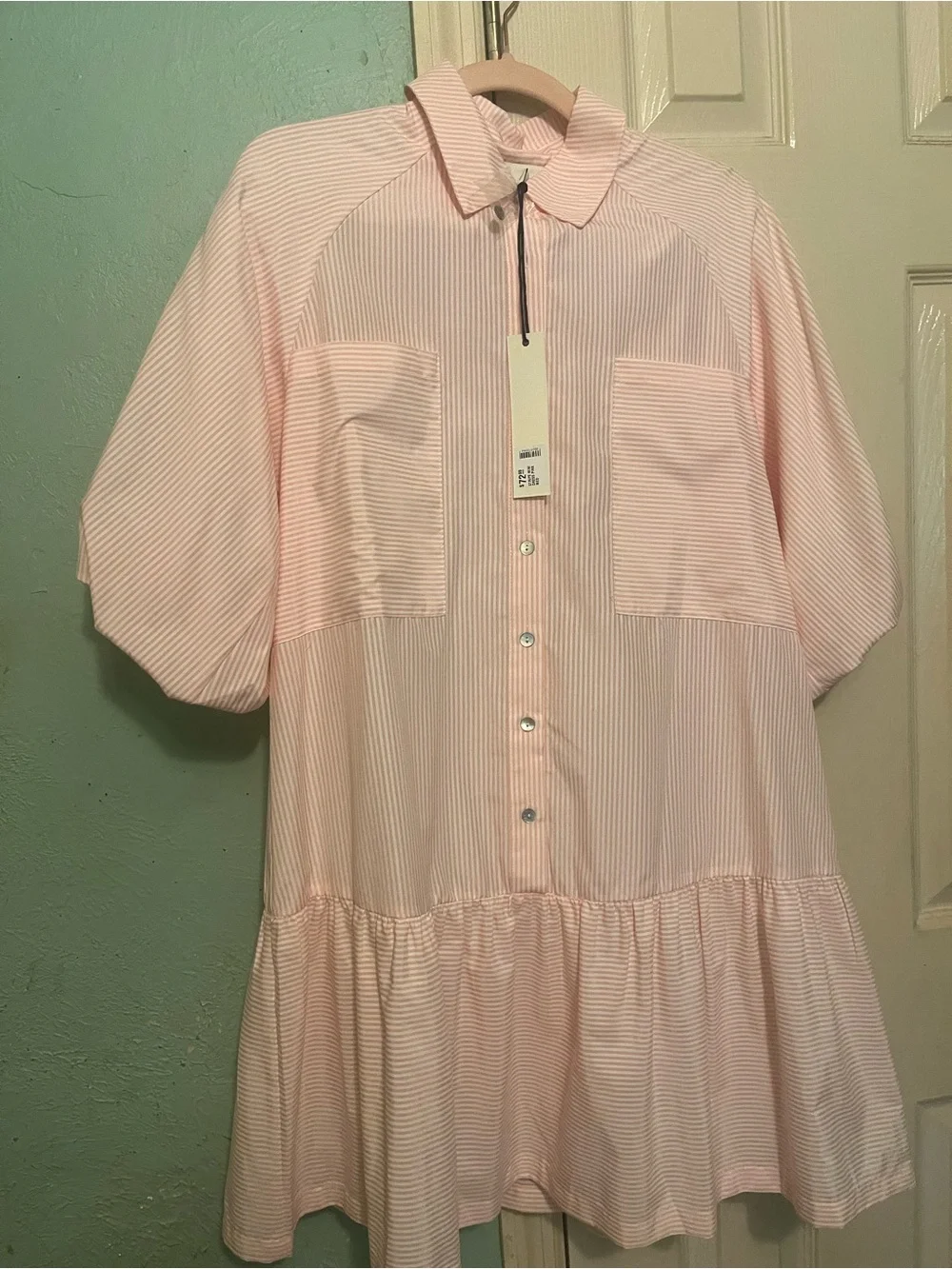 Pinch | Dresses | Pinch Pink And White Striped Buttonfront Shirt Dress ...